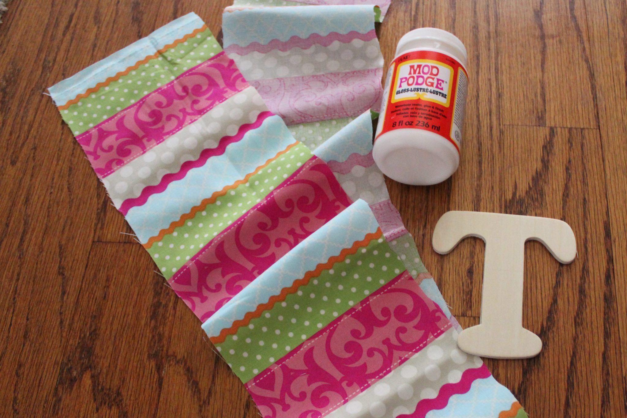 Mod Podge on Wood With Fabric: DIY Mod Podge Craft For Baby Nursery