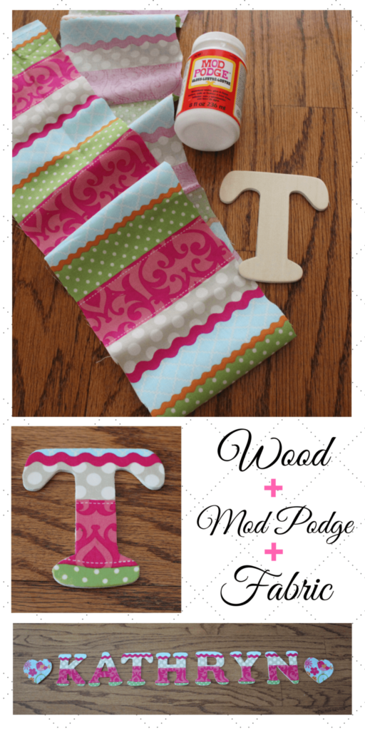 Mod Podge on Wood With Fabric: DIY Mod Podge Craft For Baby Nursery