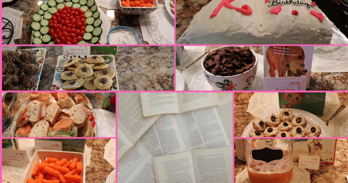 Library Themed Snacks for Bookworm or Book Birthday Party