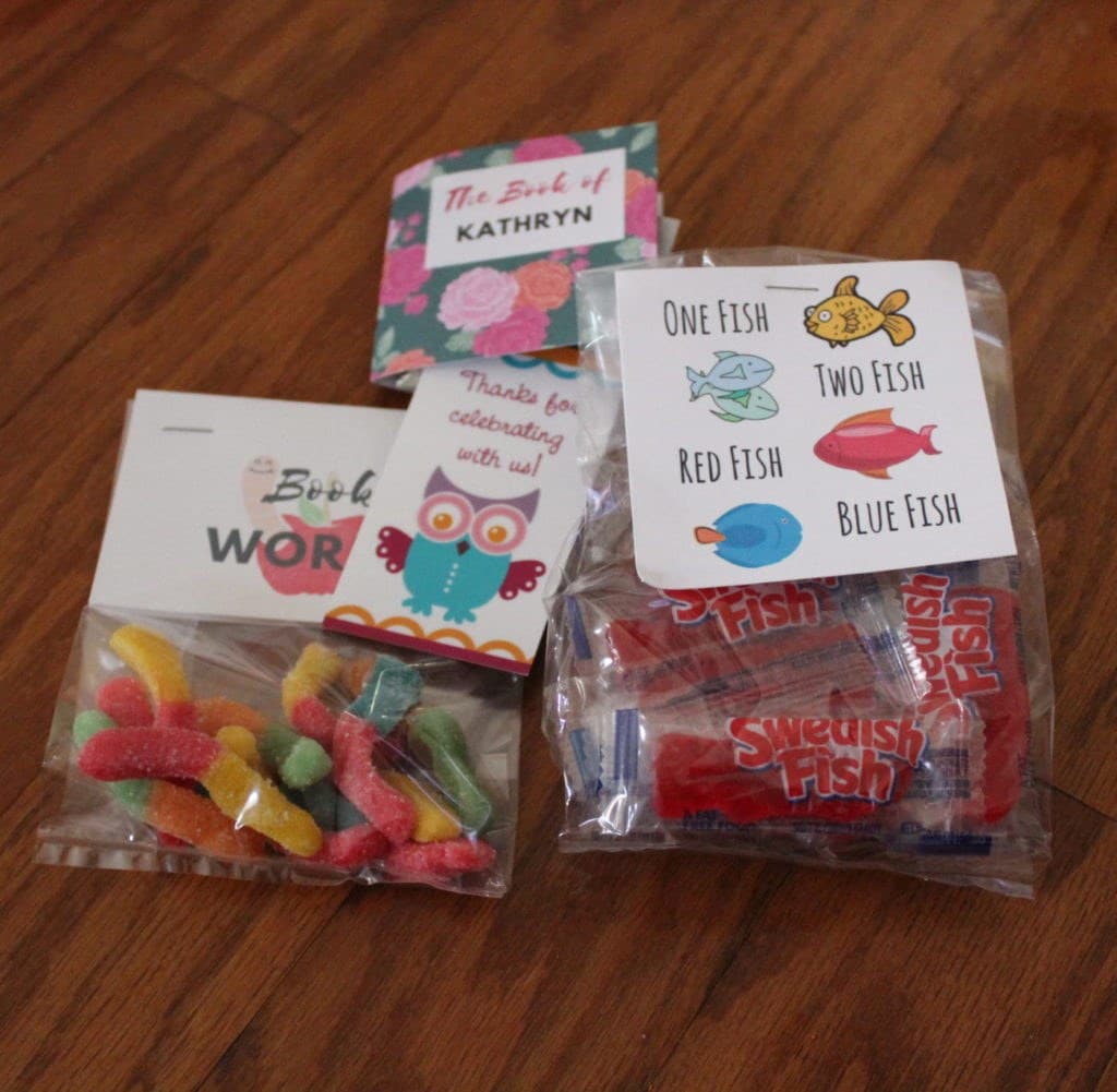 Bookworm Party Favors for Bookworm or Library Themed Party