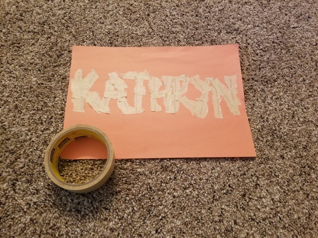 Masking Tape Craft to Teach Preschoolers Their Names