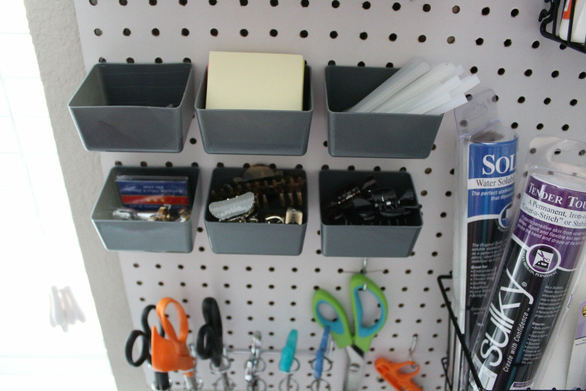Sewing Room Pegboard Organization Ideas